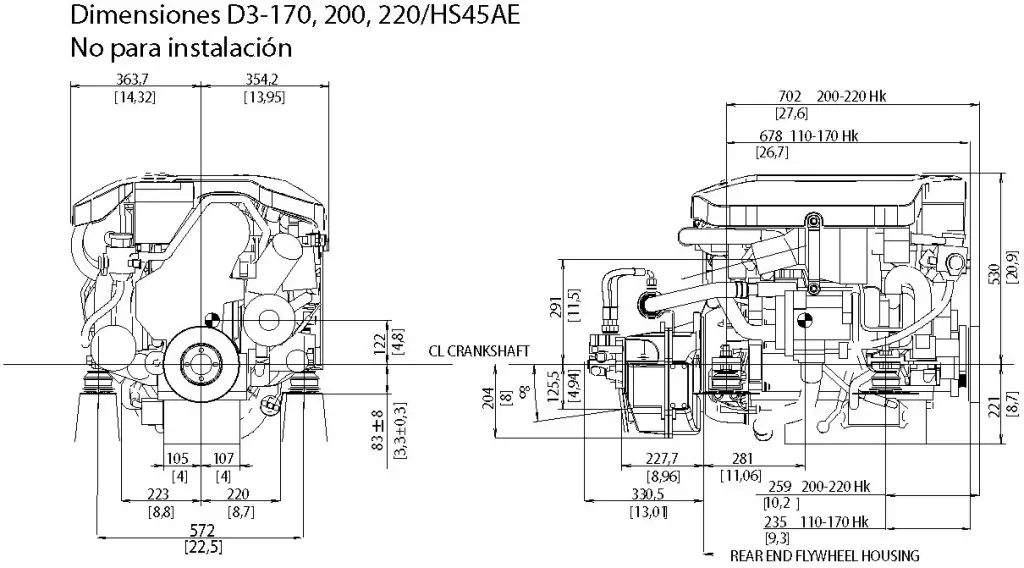 Motor Diésel Volvo Penta Intraborda D3-220I HS63IVE - Camber Marine